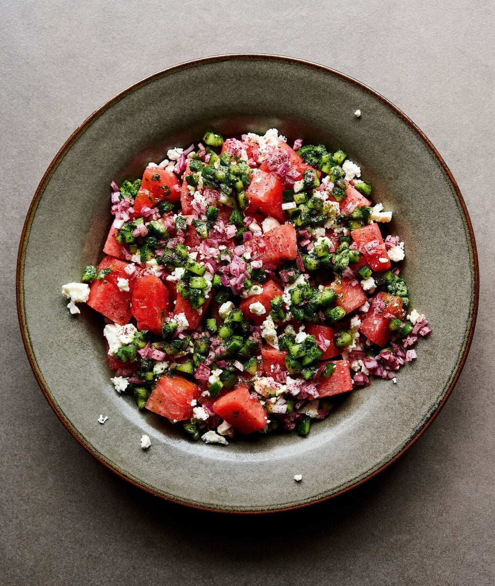 Noor's Watermelon Salad with Cucumber, Red Onion and Ricotta Salata ...